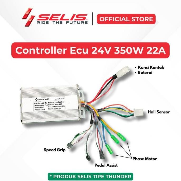 Jual SELIS - Controller Ecu 24 Volt 350 Watt 120 Derajat Sepeda Motor listrik Universal ...