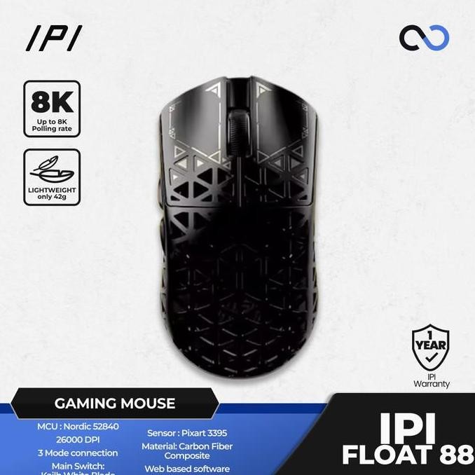 Jual NEW IPI Float 88 8k Wireless Ultra Light Carbon Fiber Gaming Mouse ...