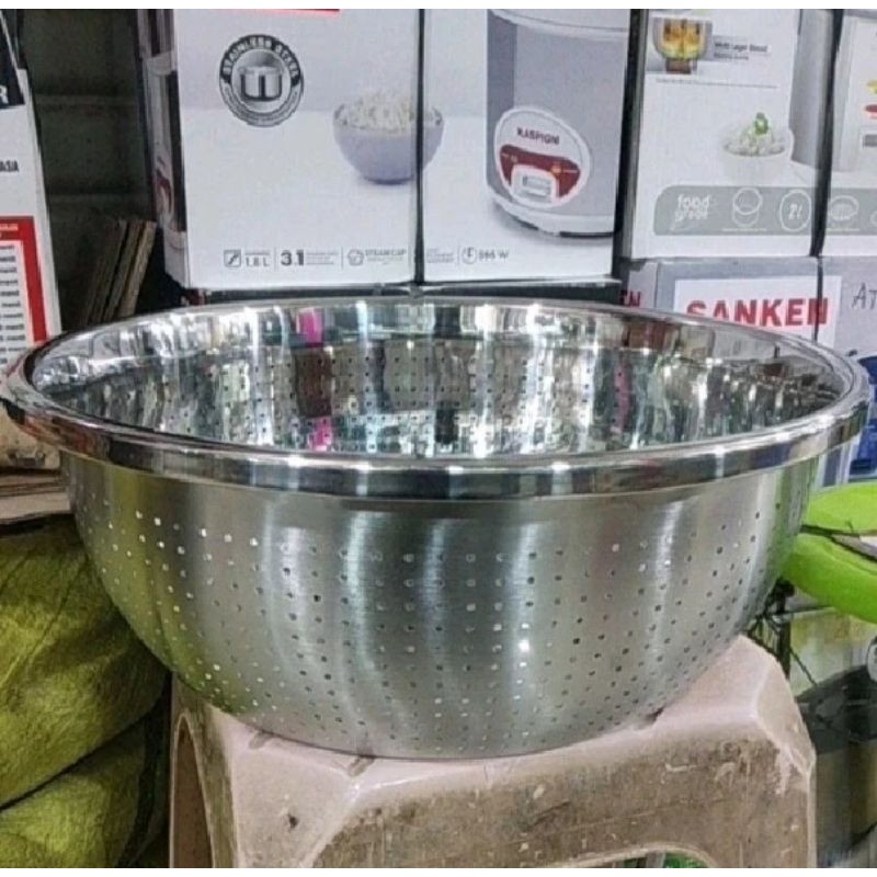 Jual baskom saringan,baskom bolong, tirisan baskom stainless steel 40cm ...