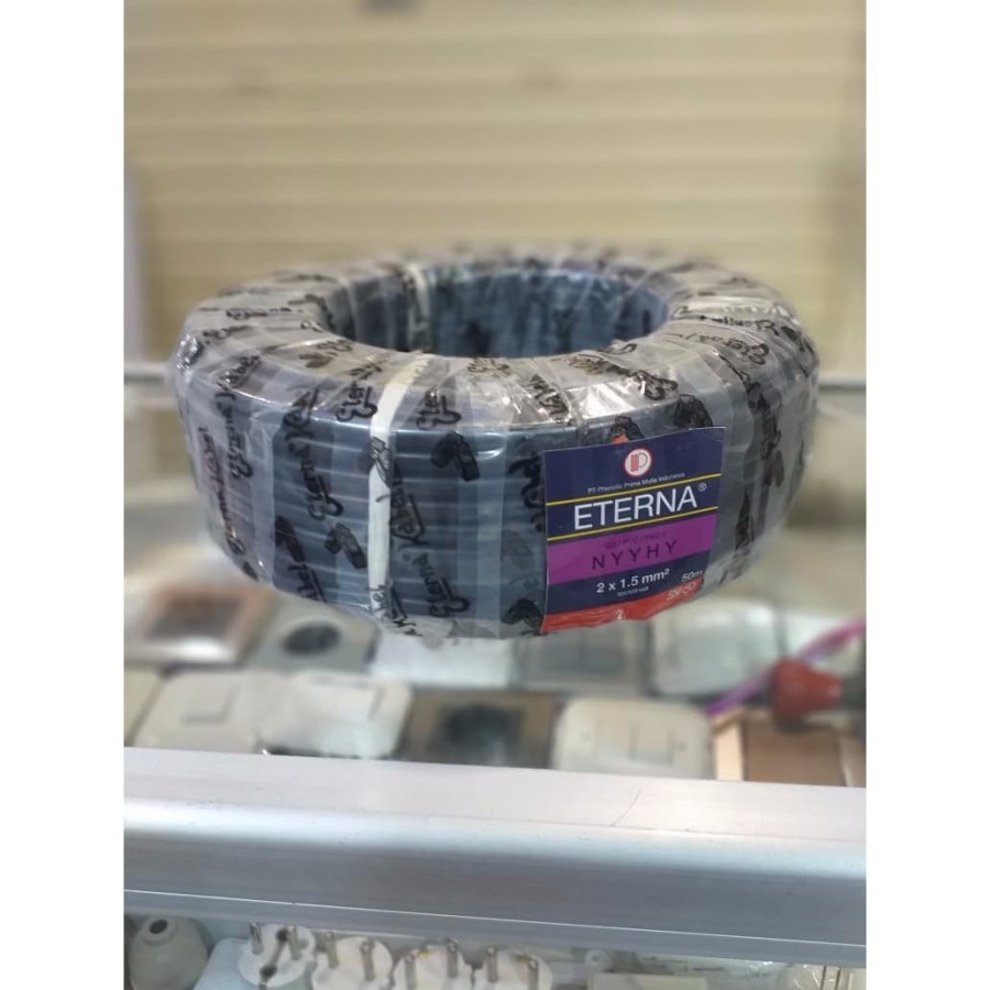 Jual KABEL LISTRIK ETERNA NYYHY 2X1.5 5O METER 2 X 1,5 SERABUT 1 ROLL 50M | Shopee Indonesia
