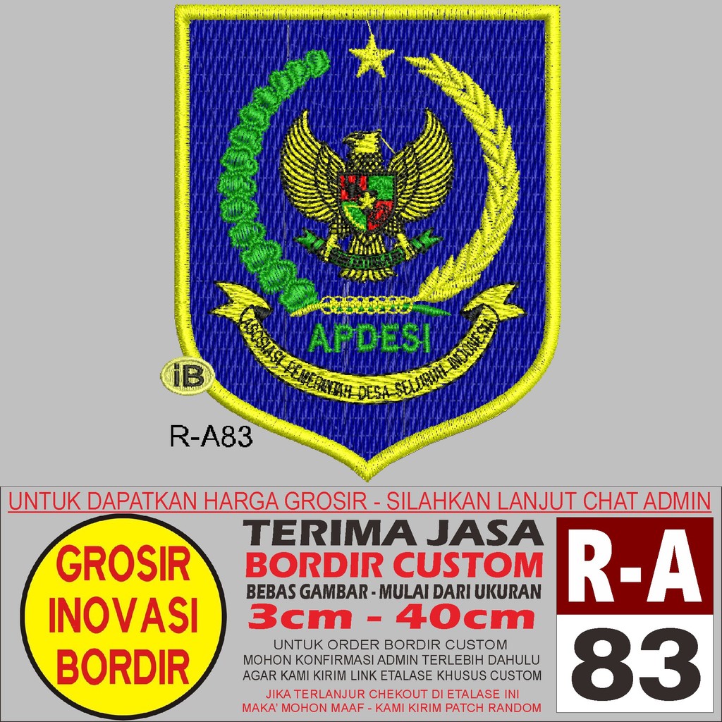 Jual R-A83 LOGO APDESI PATCH BORDIR LOGO/EMBLEM - GIB REVIEW TESTIMONI ...