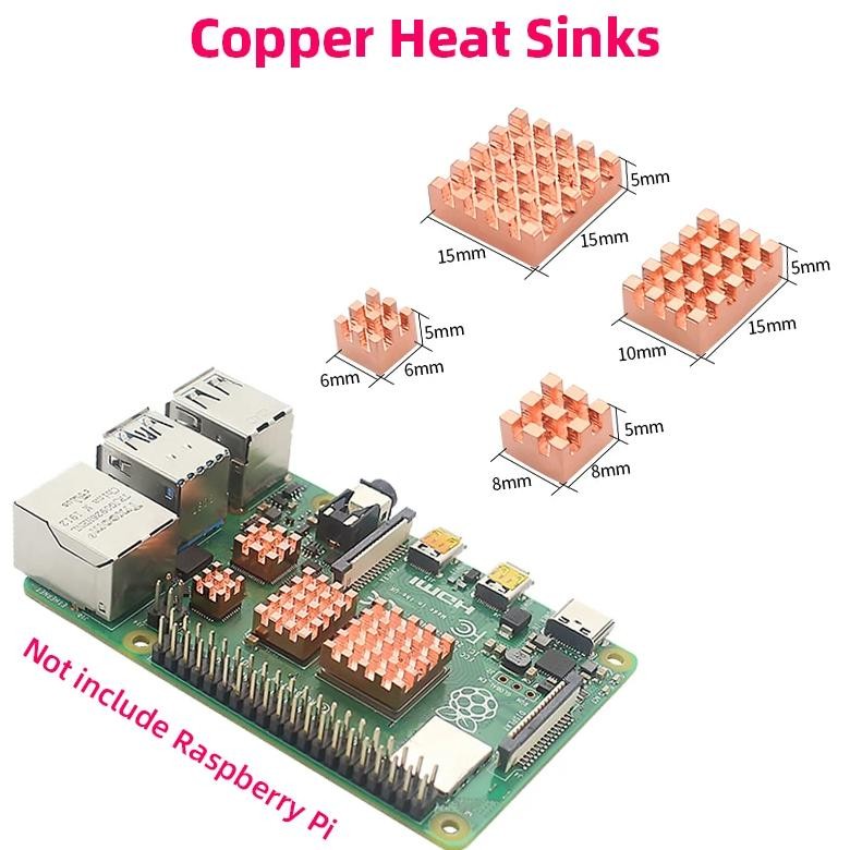 Jual Raspberry Pi 4 Heat Sink Metal Copper Heatsink Passive Cooling Pad ...