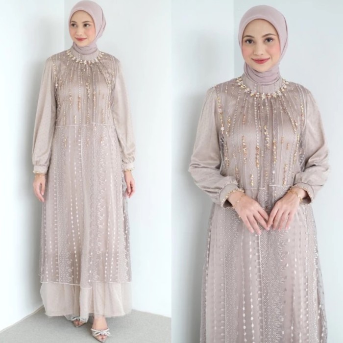 Jual INARA DRESS STL Sarah the Label Gas Muslim Dress Kondangan Pesta ...