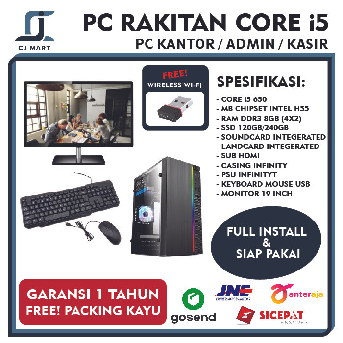 Jual PC Rakitan Core i5 w/ SSD FULL SET / PC KERJA /KASIR / GARANSI 1 ...