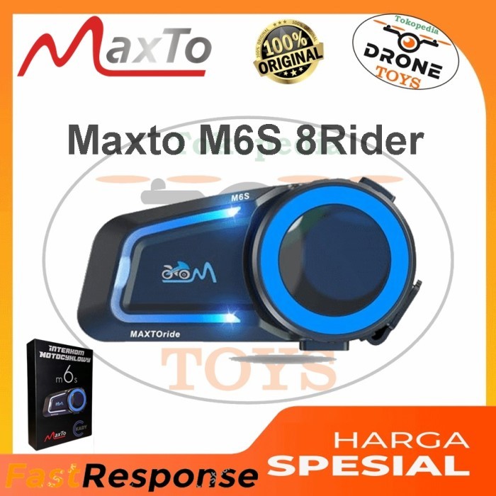 Jual MAXTO M6S INTERCOM 8 RIDERS IP67 MUSIC SHARING CHIPSET QUALCOMM GANDA ALT MAXTO M2 M2C ...