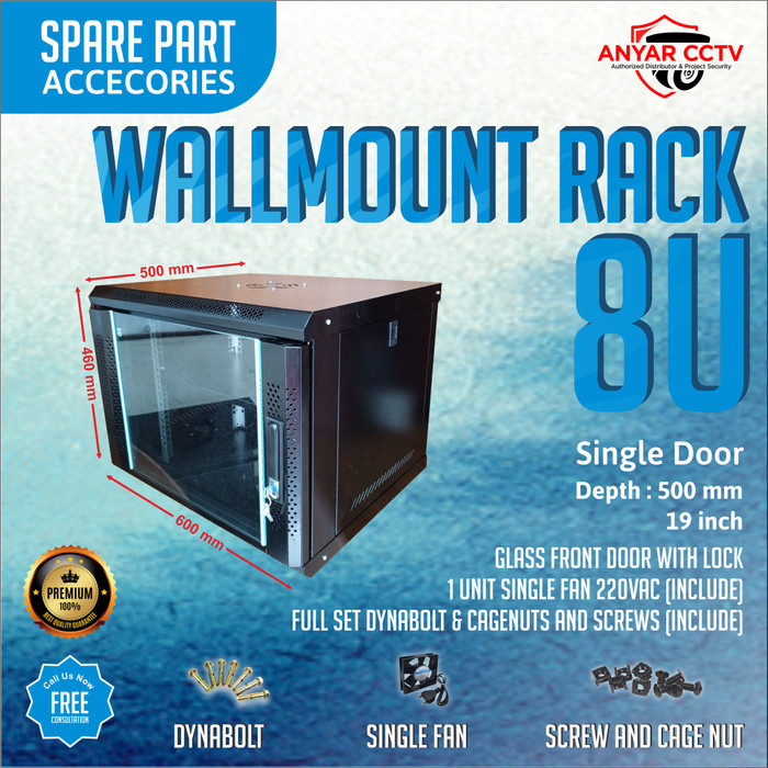 Jual Premium Rak Server Rack Wallmount Rackmount 8U Depth 500mm ...