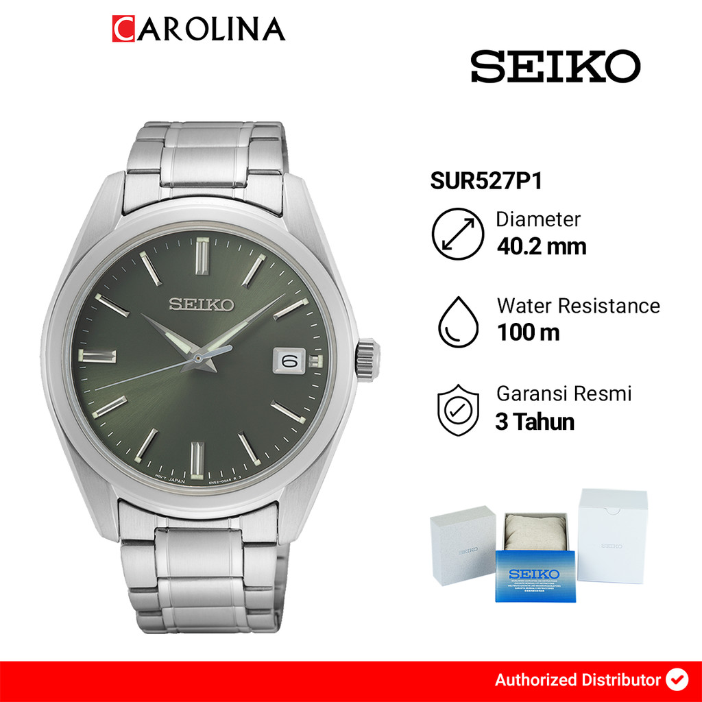 Jual Jam Tangan Pria SEIKO SUR527P1 Black Dial Stainless Steel Strap ...
