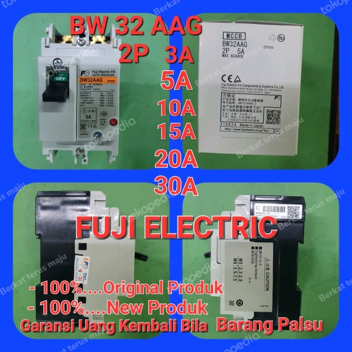 Jual Mccb Fuji Electric Bw32Aag ...2P (Pilihan Amper 3A/5A/10A/15A/20A/30A) | Shopee Indonesia
