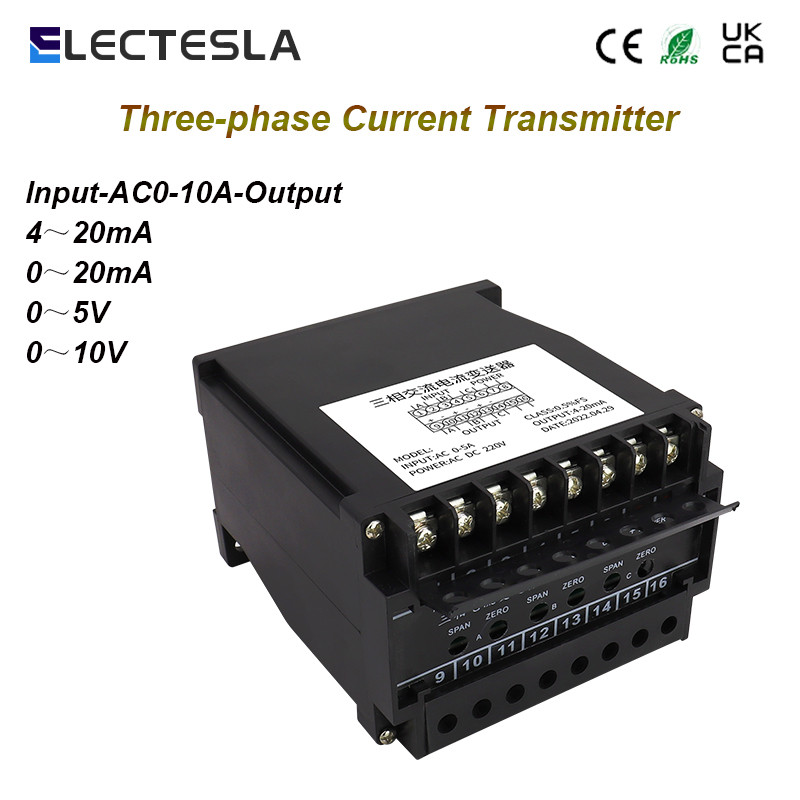 Jual Three-phase AC current transmitter 4-20mA Analog Signal Converter Current Transmitter Input ...