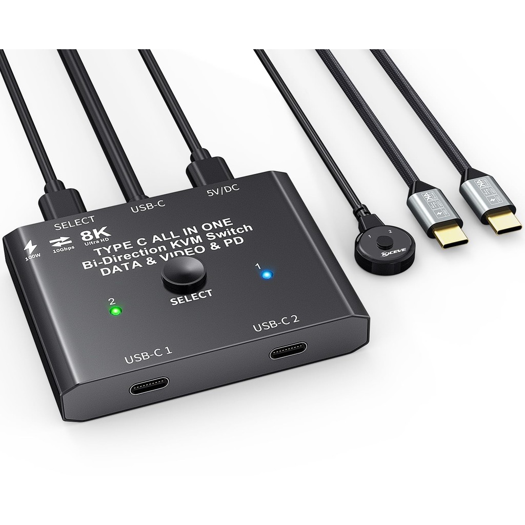 Jual Usb C Switch Bi Directional Usb Type C Kvm Switcher 8k Video 10gbps Data Transfer 100w