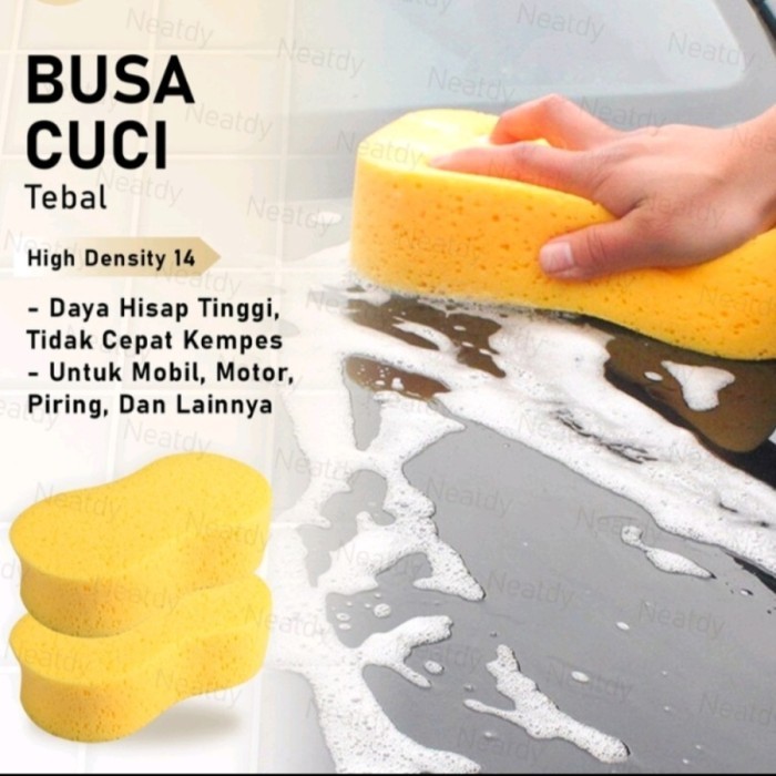 Jual Sponge Busa Cuci Mobil Motor Piring Kuning 8 Busa Foam Wash Tebal ...