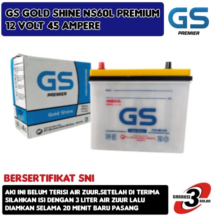 Jual Aki Mobil Grand Livina/Corolla Series/Honda City GS GoldShine NS60L Premium 45 ampere ...