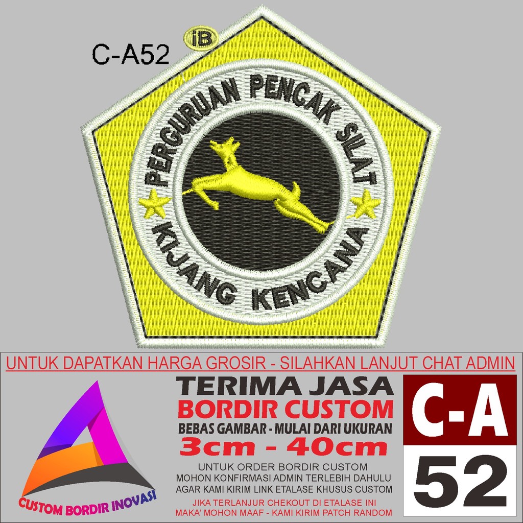 Jual PATCH BORDIR LOGO BRAND PERGURUAN PENCAK SILAT KIJANG KENCANG C ...