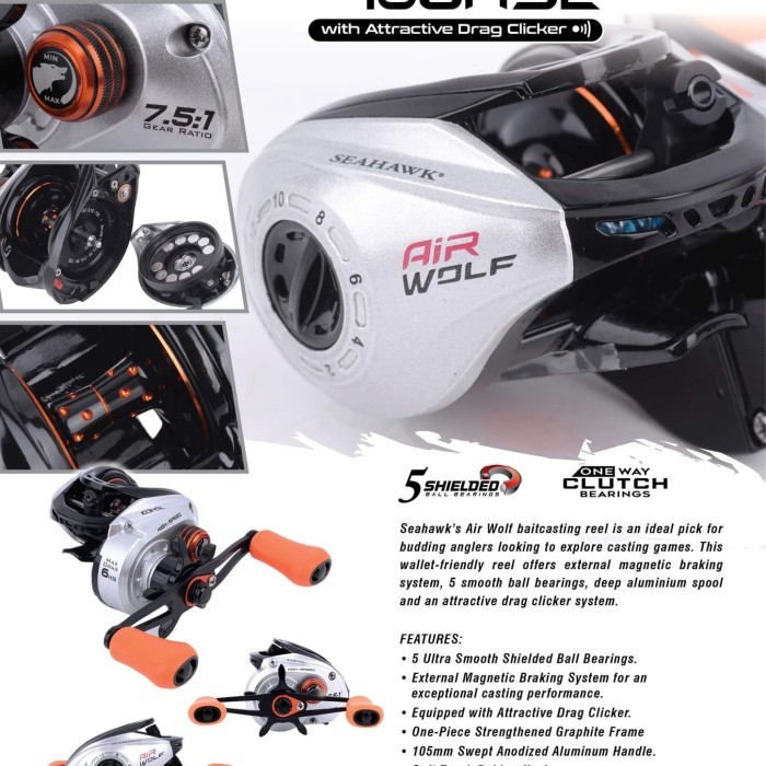 Jual Reel Bc Seahawk Airwolf Air Wolf 103Hsl Handle Kiri | Shopee Indonesia