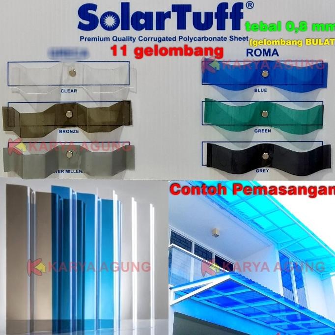 Jual Atap Polycarbonate SOLARTUFF Roma Gelombang BULAT Fiber Kanopi 0 ...