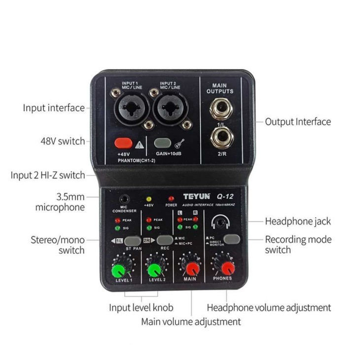 Jual New!! Q-12 Premium Soundcard Digital Recording USB MIXER / Sound ...