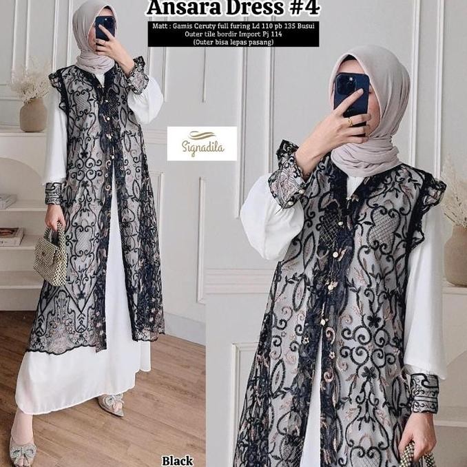 Jual ANSARA#4 GAMIS TILLE BRUKLAT INNER CERUTY FULL FURING OUTER BRUKLAT TILLE LEPAS PASANG ...