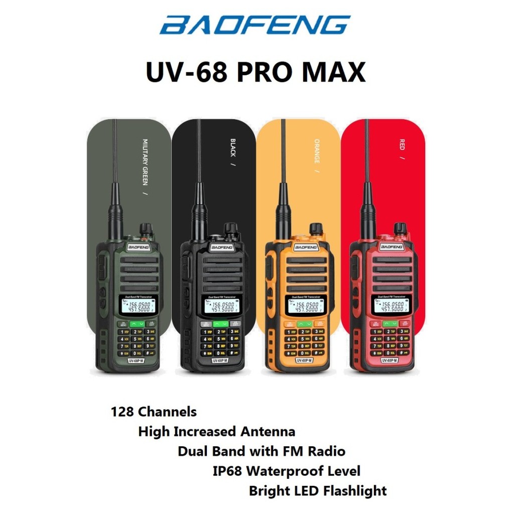Jual BAOFENG UV-68 Pro Max - Radio Handy Walkie Talkie Dual Band 10W Power | Shopee Indonesia