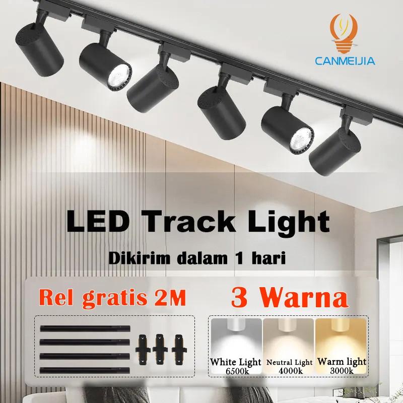 Jual 6pcs Set Lampu Rel Track Led 3 Warna Spot Lamp Plafon Downlight ...