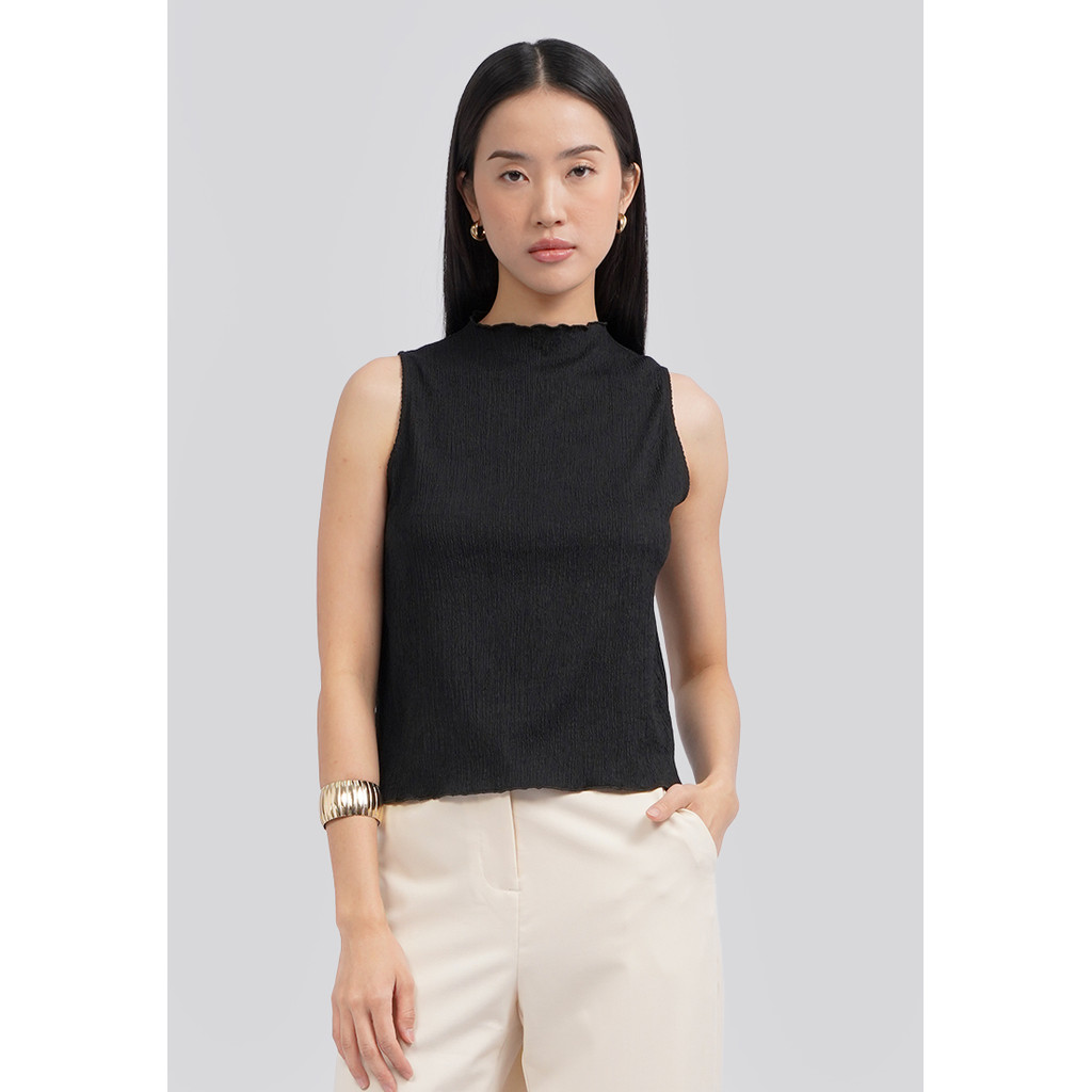 Jual Executive High Neck Sleeveless Top Black | Shopee Indonesia