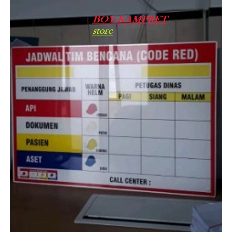 Jual PAPAN AKRILIK JADWAL TIM BENCANA, PAPAN CODE RED | Shopee Indonesia