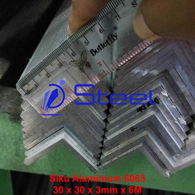 Jual tersedia siku aluminium 6063 30 x 30 x 3mm x 6m | alumunium angle bar | Shopee Indonesia