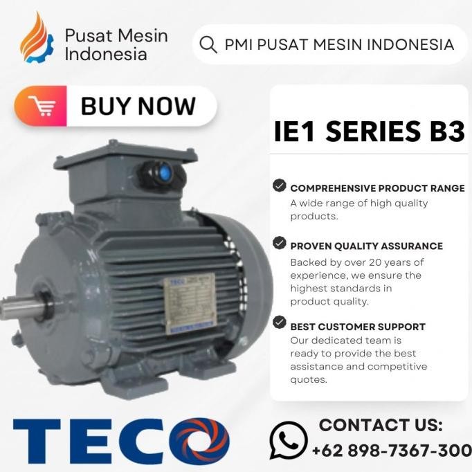 Jual Ori - ELEKTRO MOTOR TECO AESV1S IE1 4P 1,5KW 2HP 3PHASE 380V B3/ DINAMO ELECTRIC MOTOR ...