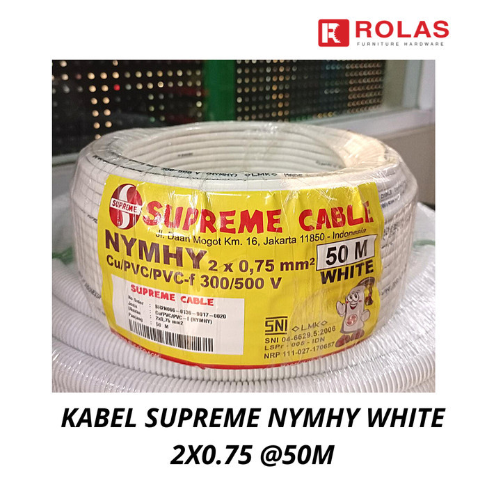 Jual Kabel Supreme Nymhy White 2X0.75 @50M | Shopee Indonesia
