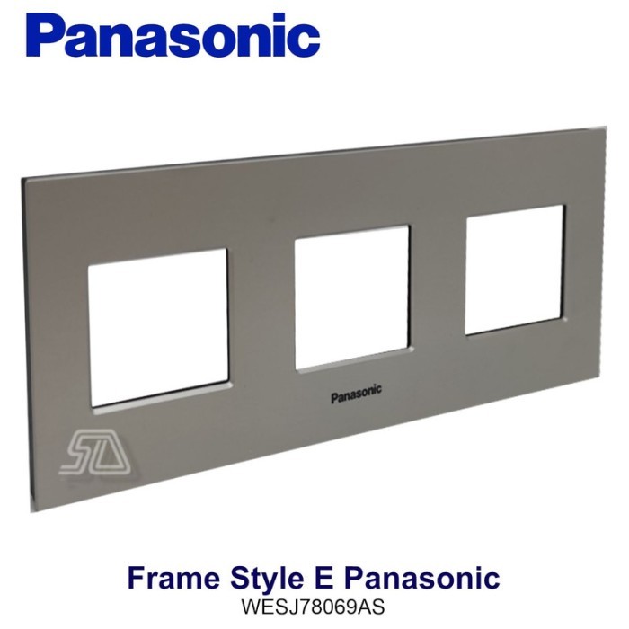 Jual Panasonic Frame Style E 3 Gang 6 Device Alumunium Silver ...