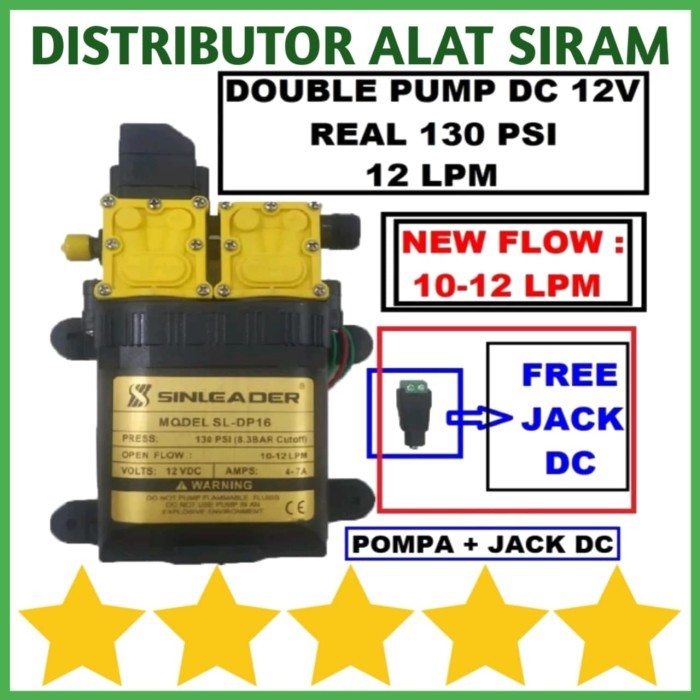 Jual Pompa Dc 12V Sinleader Double Pump Motor Steam Misting Jet Cleaner ...
