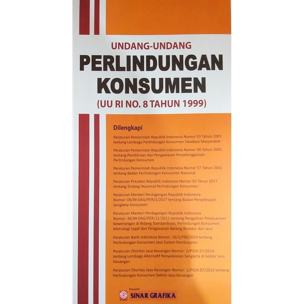 Jual Undang-Undang Perlindungan Konsumen (Uu Ri No.8 Tahun 1999 ...