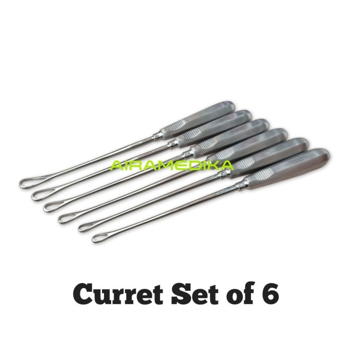 Jual Curret Set Of 6 Stainless Steel / Kuret Set Of 6 Pilihan Tajam dan Tumpul / Sims Uterine ...