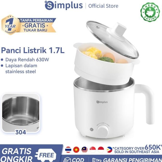 Jual Simplus Panci Listrik 1.7L Ukuran Kecil dan Kukusan 1.2L Multifungsi 2 Mode Pengaturan ...