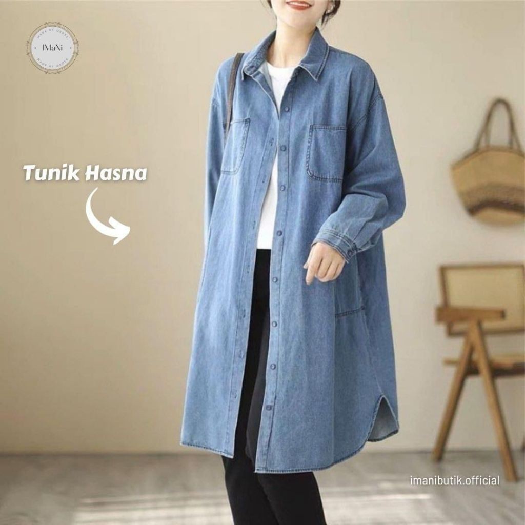 Jual Tunik Hasna | Fashion Muslim Wanita Imani Butik Tunik Model Polos ...