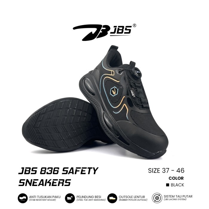 Jual Sepatu Safety Sneakers JBS 836 Steel Toe Cap Tali Putar Sepatu ...