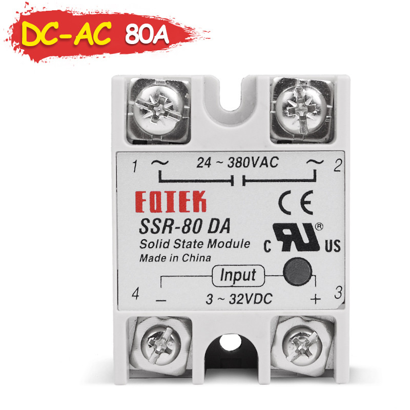 Jual New SSR-80DA Industrial Solid State Relay 80A 80DA SSR 80 DA Input Control Voltage 3-32V ...