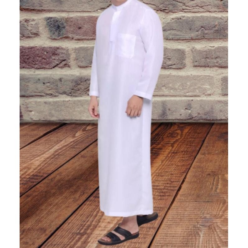 Jual JUBAH GAMIS PRIA DEWASA REMAJA PUTIH POLOS MUSLIM FASHION TERBARU ...