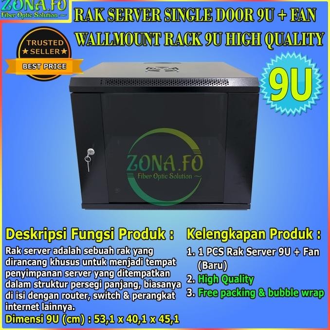 Jual Murah Wallmount Rack 9U / Rak Server Single Door 9U / Wallmount Rack Single Door Rack ...