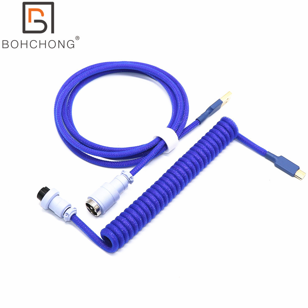 Jual HONYA Handmade Custom Spiral Z Shape Double Sleeved USB to Type C ...