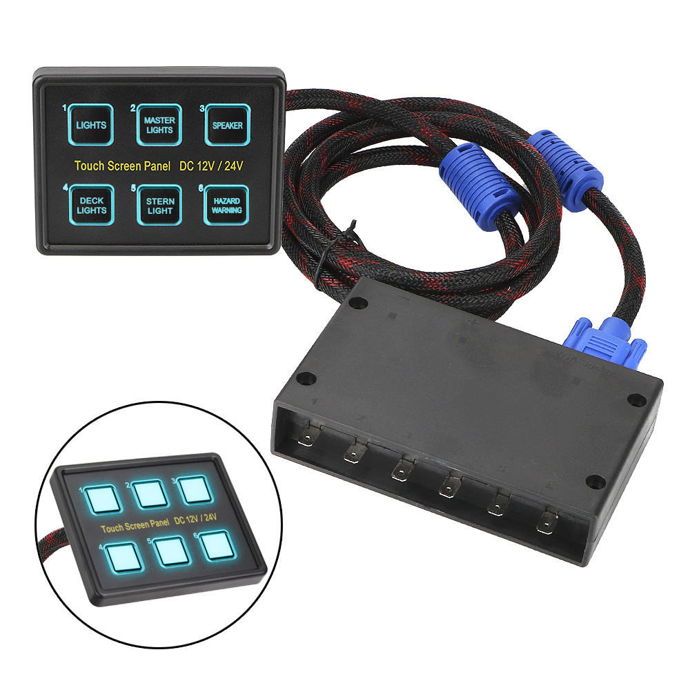 Jual Touch Screen Switches Panel for Car Marine Caravan 6 Gang LED ...