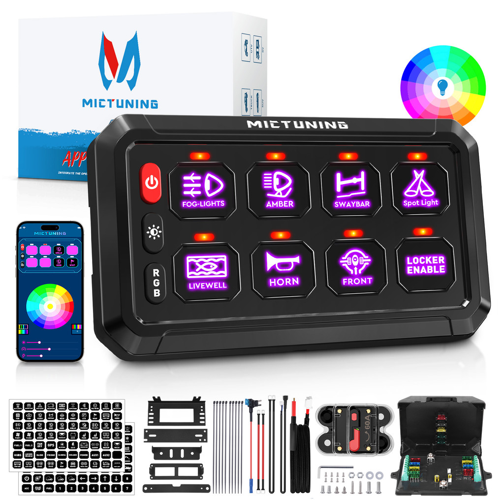 Jual VANE Mictuning 8/12 Gangs RGB LED On-Off Switch Panel bluetooth ...