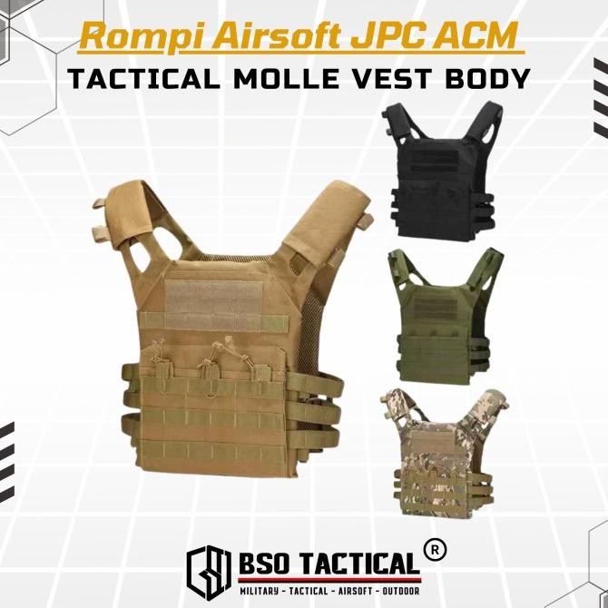 Jual Rompi Airsoft JPC ACM Tactical Molle Vest Body Protection Import | Shopee Indonesia