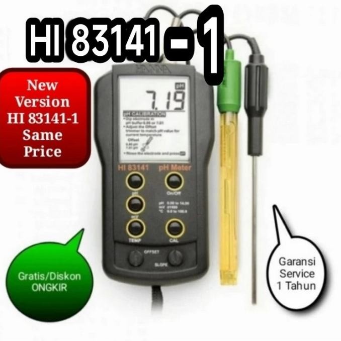 Jual HANNA INSTRUMENTS HI 83141 PH METER WITH ELECTRODE AND TEMP PROBE ORIGINAL DAN TERPERCAYA ...