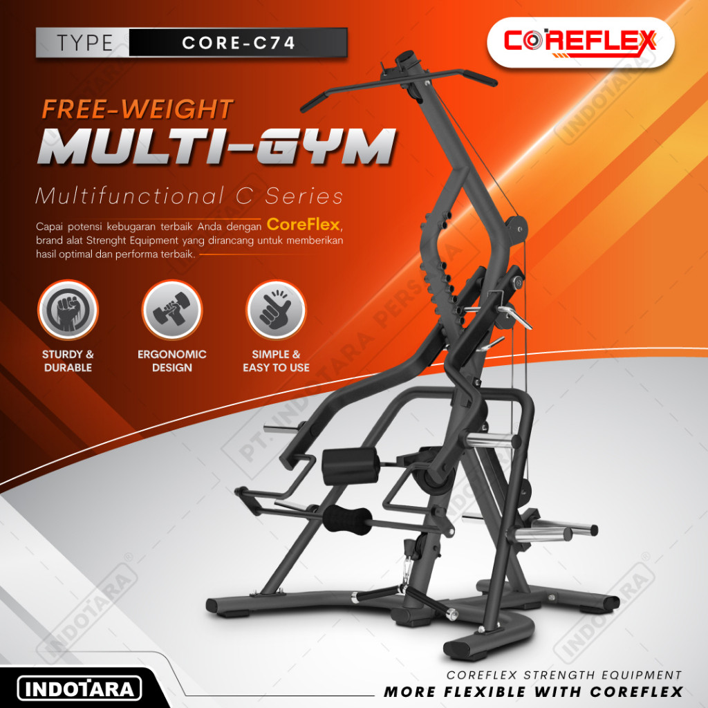 Jual Multigym Coreflex Multi Home Gym Butterfly Leg Press CORE-C74 | Shopee Indonesia