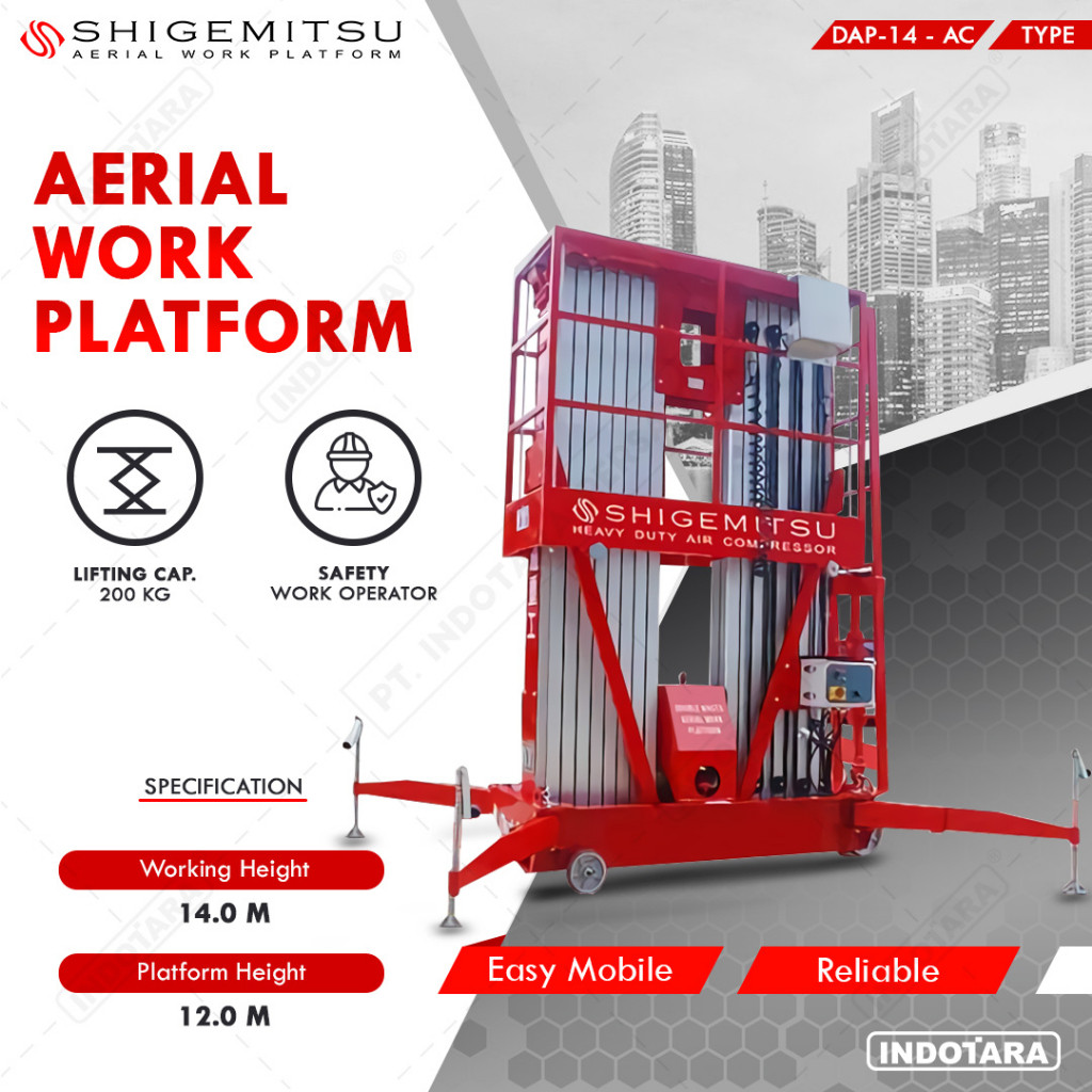 Jual Tangga Elektrik - Double Masts Aerial Work Platform DAP14-AC ...