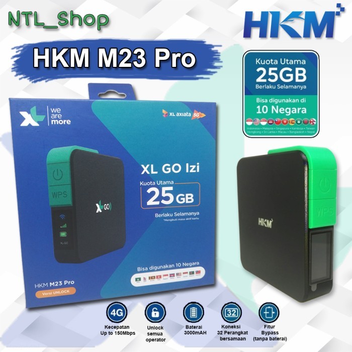 Jual HARGA DISC - HKM M23 Pro MiFi N3 XL Modem WiFi 4G LTE High Speed Free Kuota XL Go Izi 25GB ...