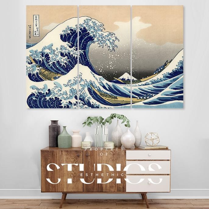Jual #ART01 THE GREAT WAVE OFF KANAGAWA HOKUSAI DEKOR DEKORASI LUKISAN ...