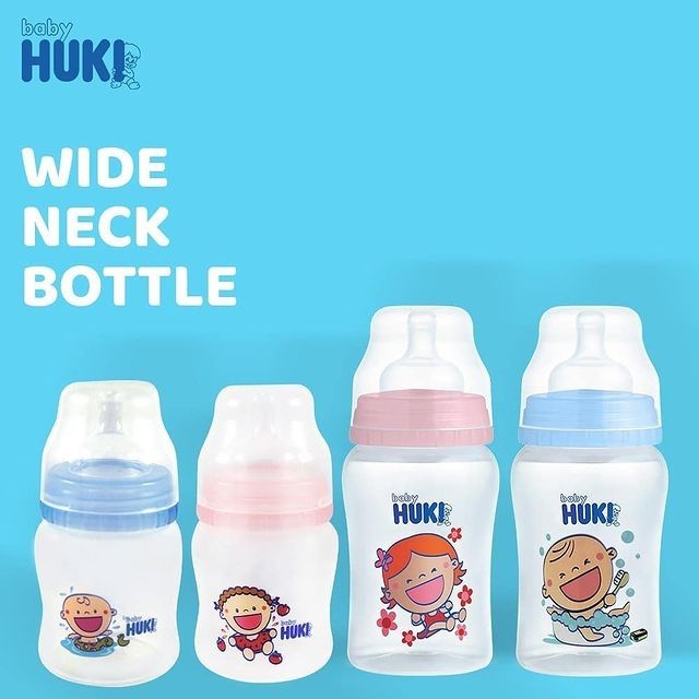 Jual BOTOL SUSU Wide Neck Baby HUKI 140 / 230 ml DOT BULAT WIDE Neck ...