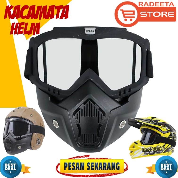 Jual TaffSPORT Kacamata Helm dan Masker - Goggles plus Mask - Retro ...