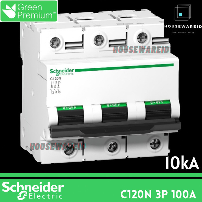 Jual MCB 3p 100a 3 Phase 100 Ampere 10kA Schneider C120N A9N18367 Original | Shopee Indonesia